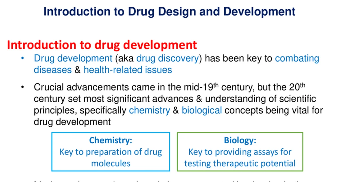Introduction to Drug Design and Development | Algor Library