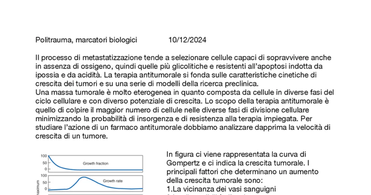 Politrauma, Marcatori Biologici | Algor Library