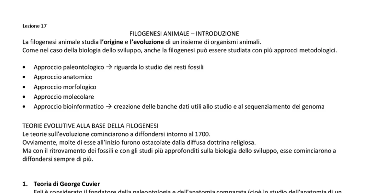 Filogenesi Animale, Introduzione | Algor Library