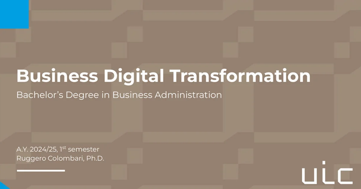 Business Digital Transformation, Uic Barcelona | Algor Library
