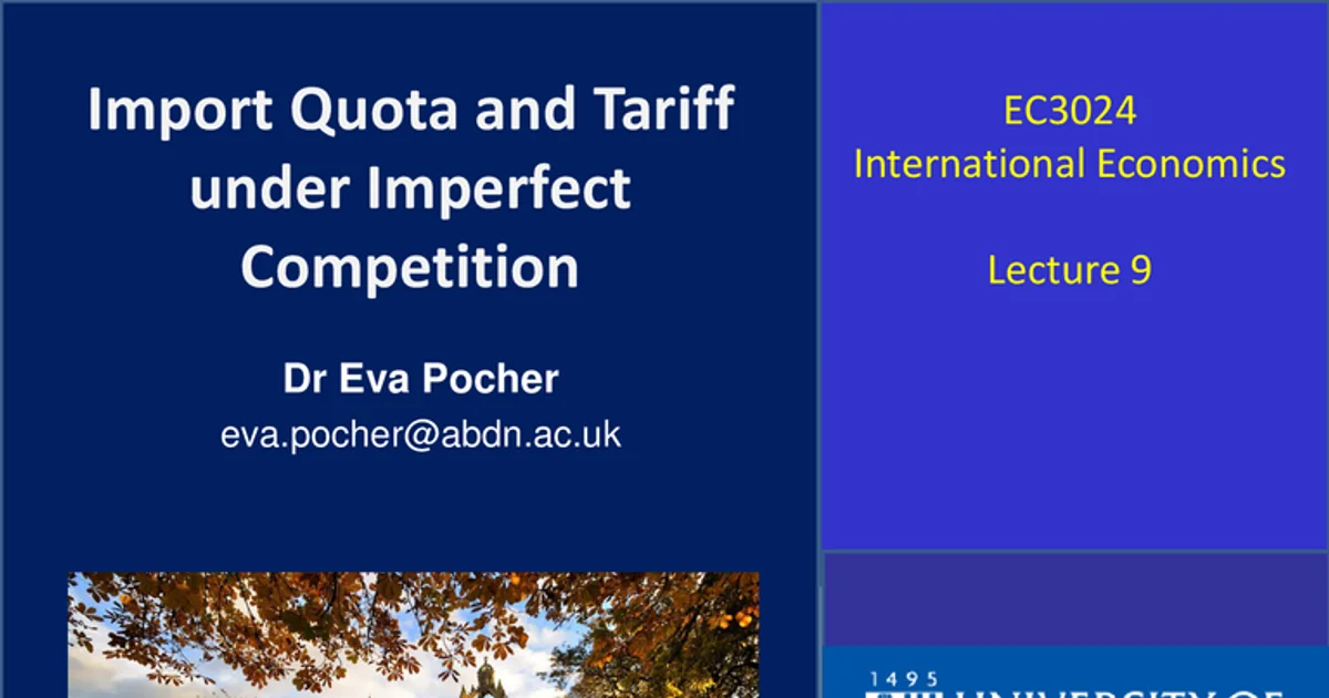 Import Quota and Tariff, University of Aberdeen | Algor Library