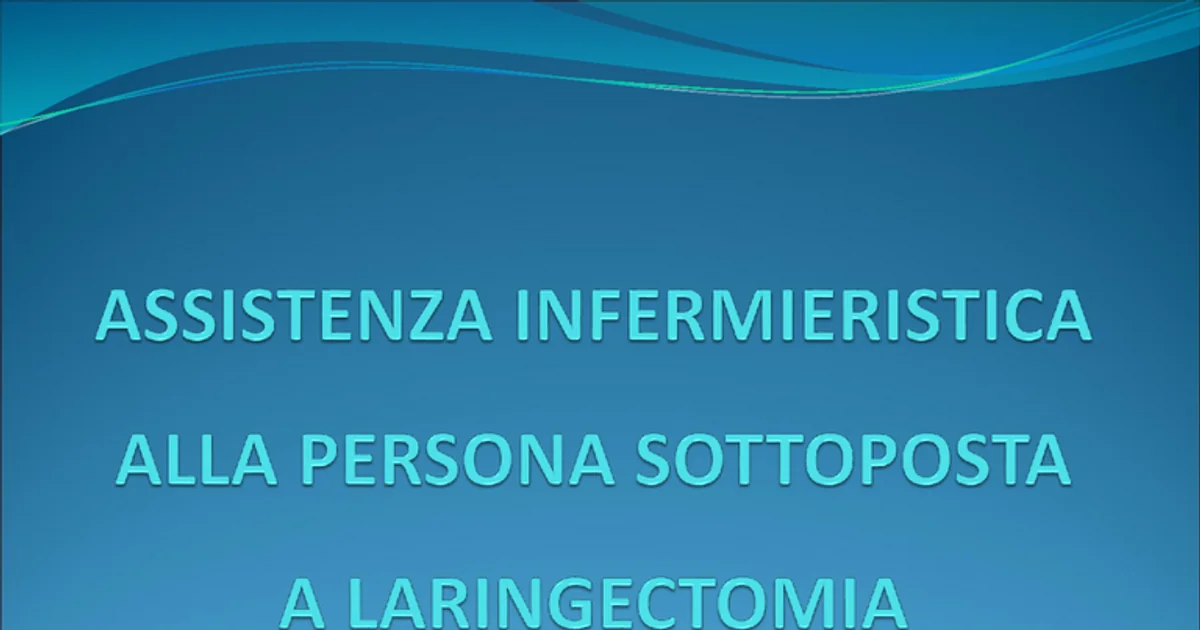 Assistenza Infermieristica Laringectomia | Algor Library