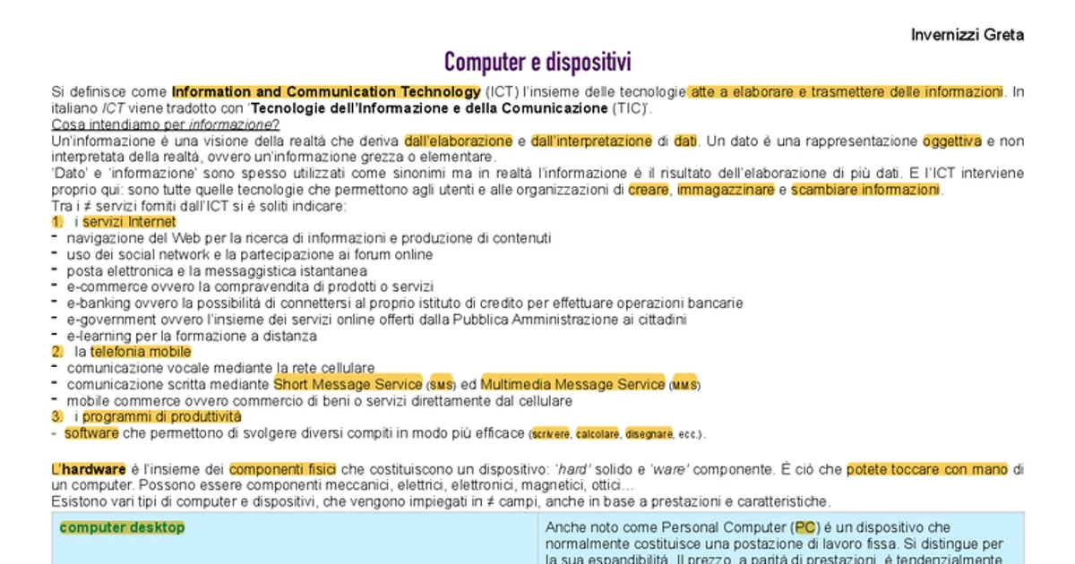 Computer e Dispositivi, Università | Algor Library
