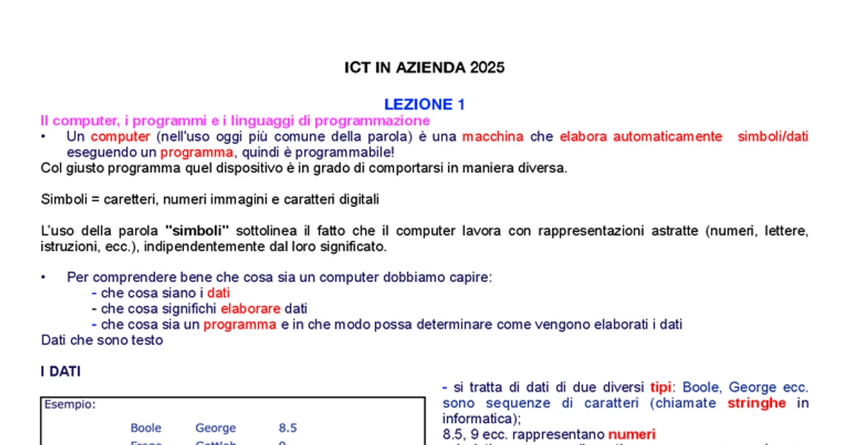 Ict in Azienda 2025, Lezione 1 | Algor Library