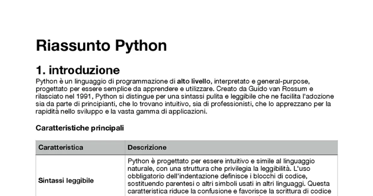 Riassunto Python, Programmazione Orientata Oggetti | Algor Library