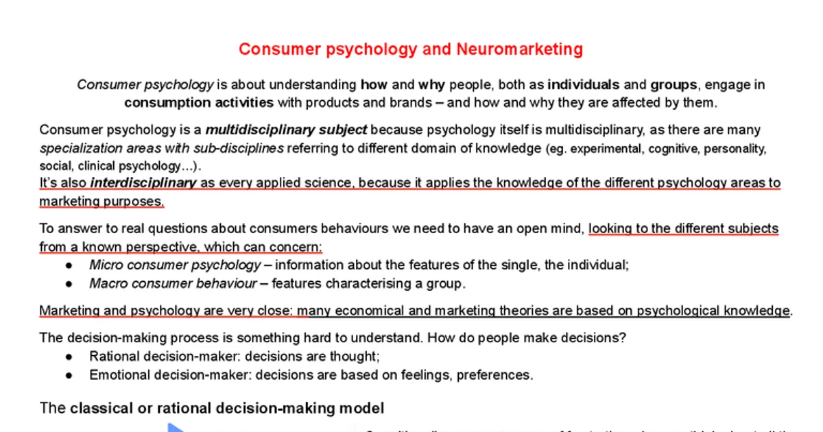 Consumer Psychology and Neuromarketing | Algor Library
