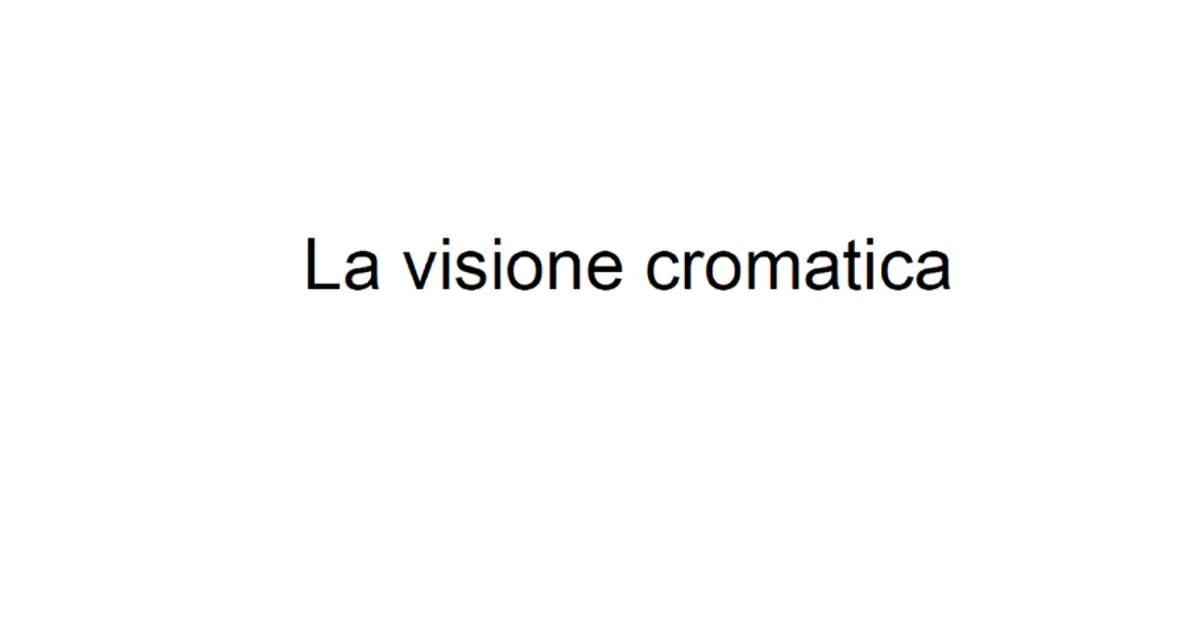 La Visione Cromatica, Biologia | Algor Library