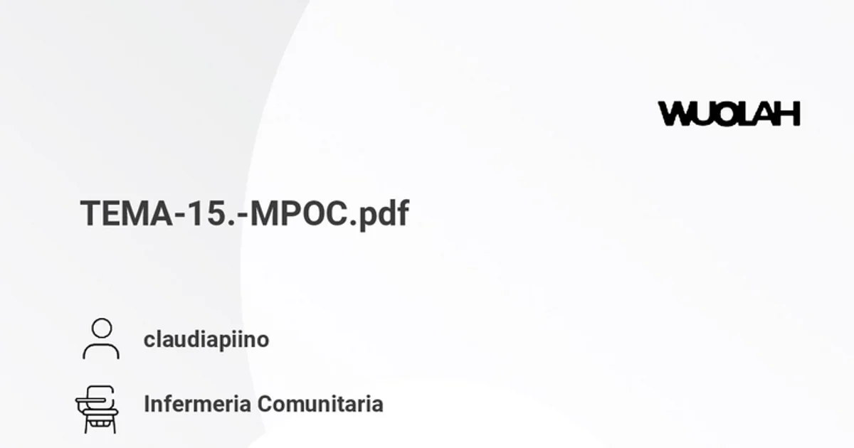 MPOC, Escuela Universitaria Enfermería Sant Joan de Déu | Algor Library