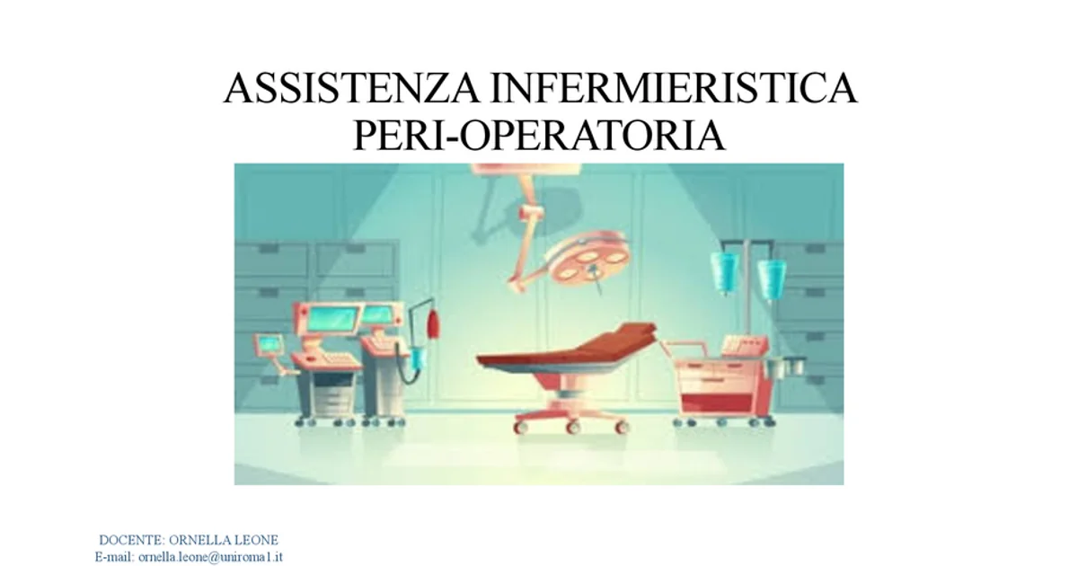 Assistenza Infermieristica Peri-operatoria, Uniroma1 | Algor Library