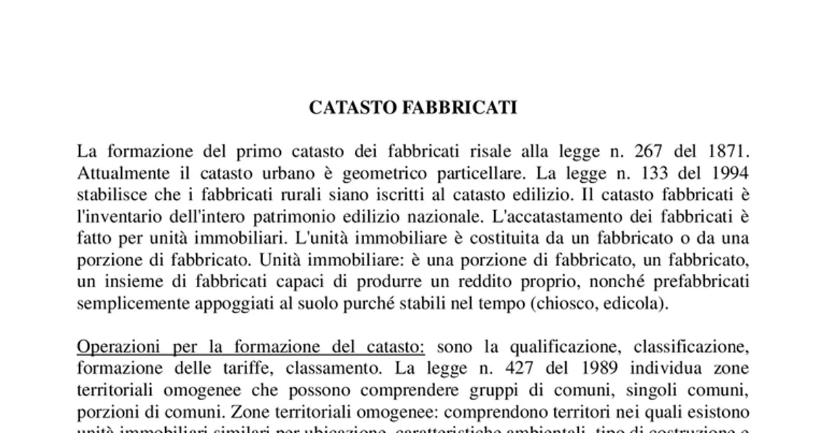 Catasto Fabbricati | Algor Library