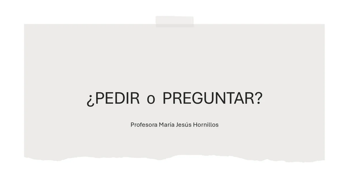 Pedir o Preguntar, Idiomas | Algor Library