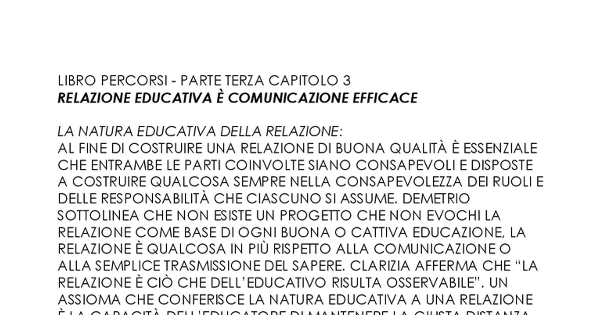 Relazione Educativa Comunicazione Efficace | Algor Library
