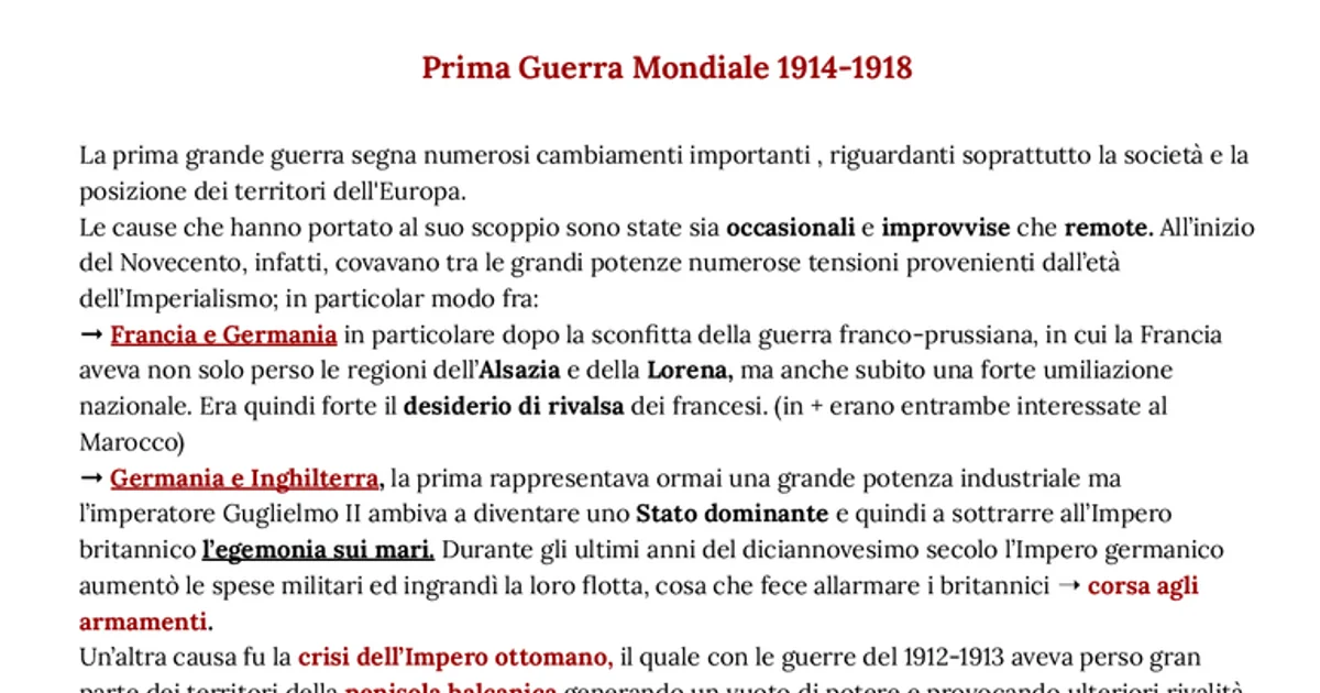 Prima Guerra Mondiale 1914-1918 | Algor Library