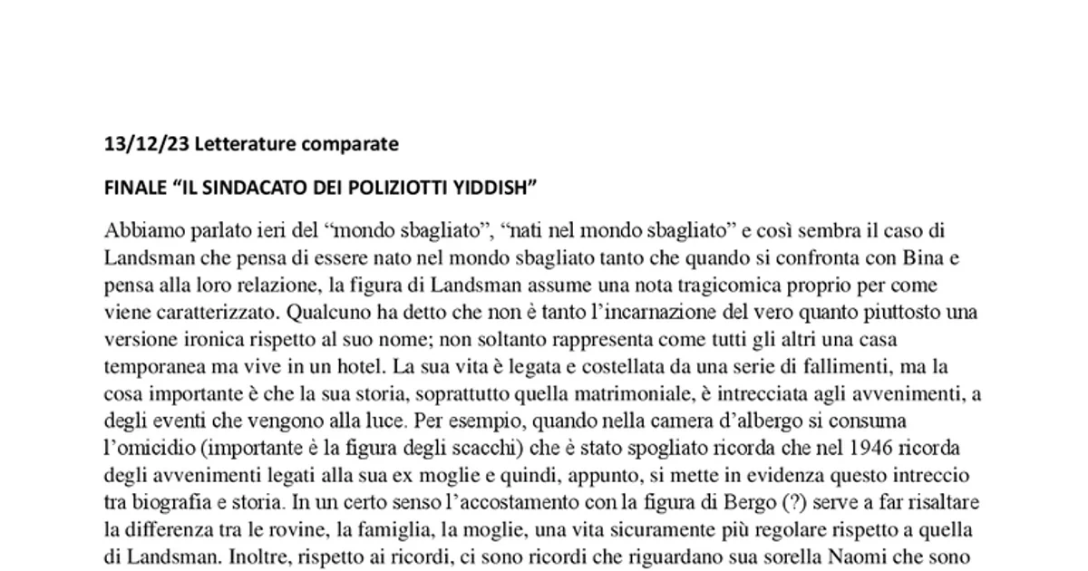 Letterature Comparate, 13/12/23 | Algor Library