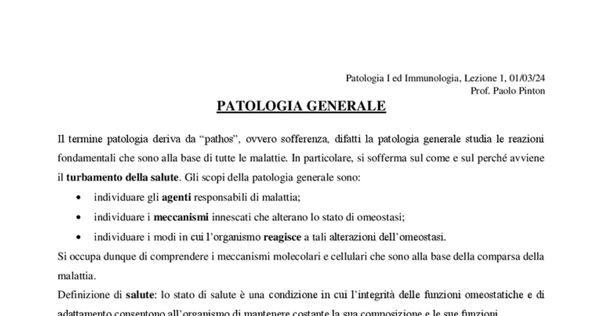 Patologia Generale, Patologia i Immunologia | Algor Library