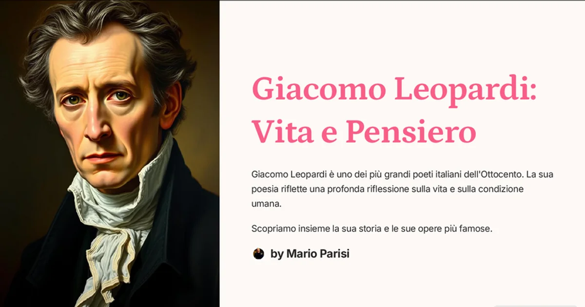 Giacomo Leopardi, Vita e Pensiero | Algor Library
