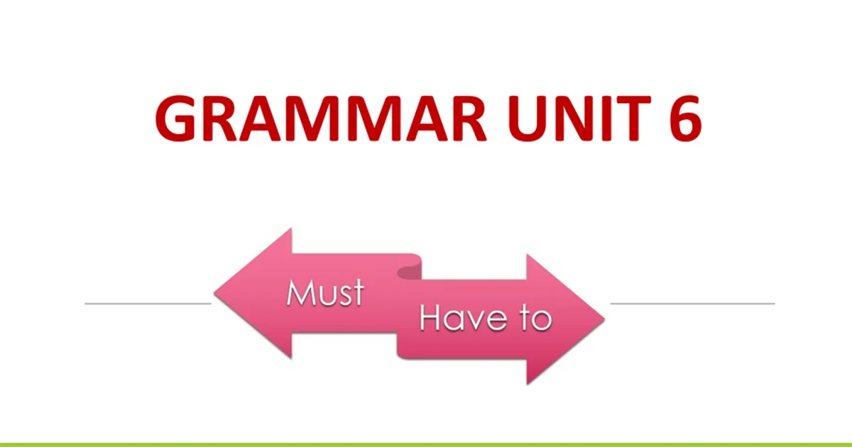 Grammar Unit 6, Modal Verbs | Algor Library