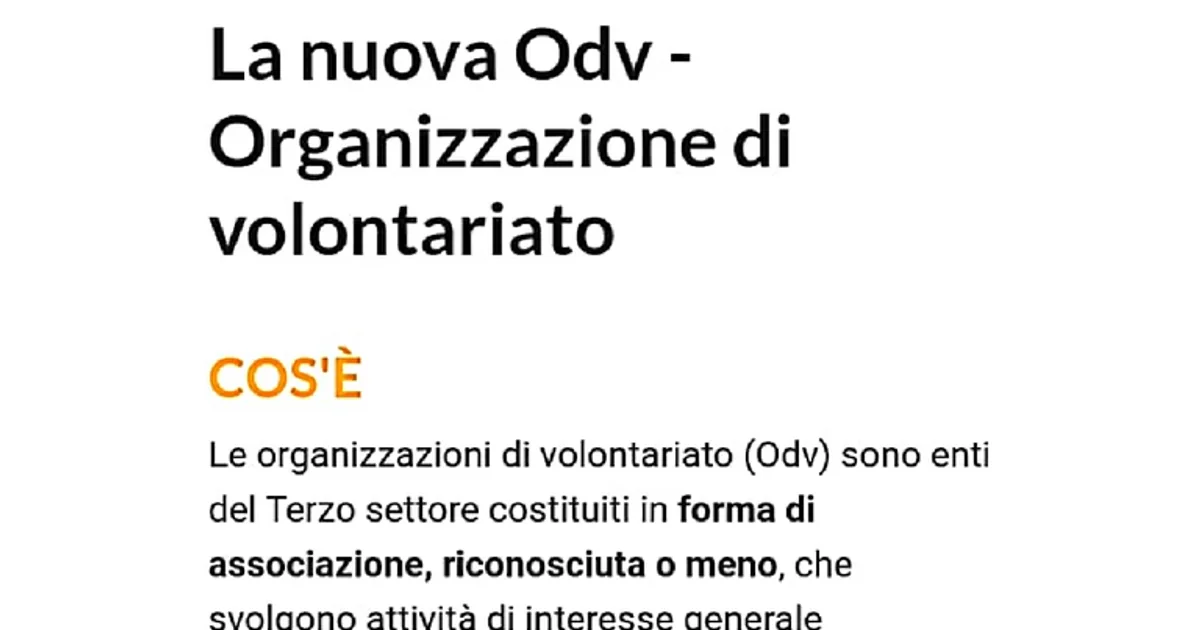 La Nuova Odv, Organizzazione di Volontariato | Algor Library
