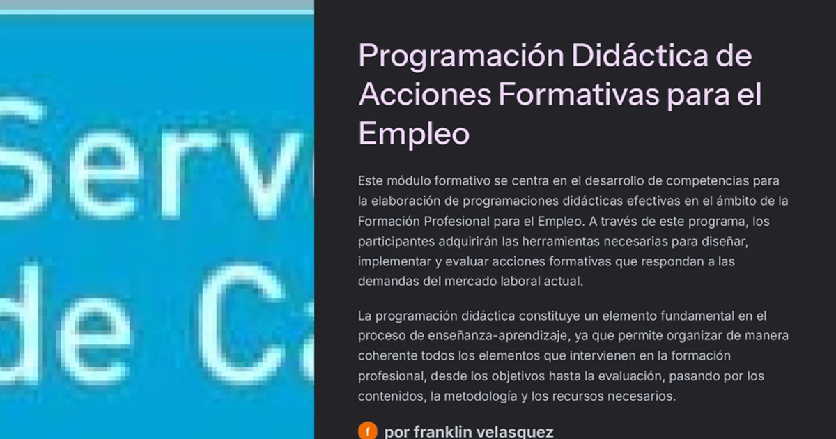 Programación Didáctica Acciones Formativas | Algor Library