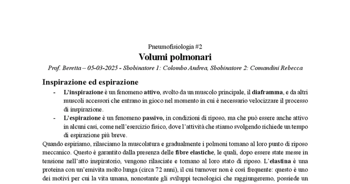 Volumi Polmonari, Prof. Beretta | Algor Library