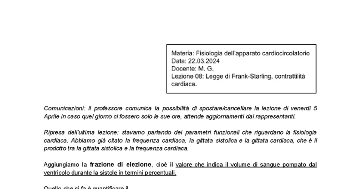 Legge di Frank-Starling, contrattilità cardiaca | Algor Library