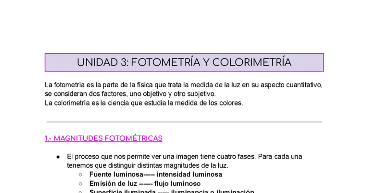 Fotometría y Colorimetría | Algor Library