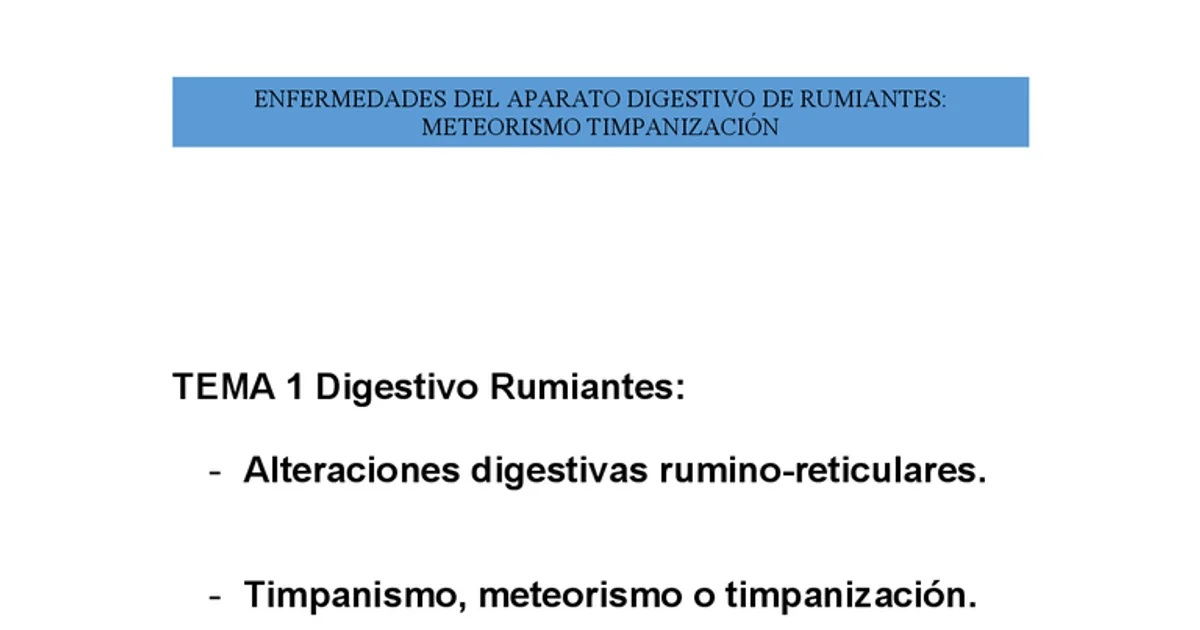 Enfermedades Digestivo Rumiantes, Meteorismo | Algor Library