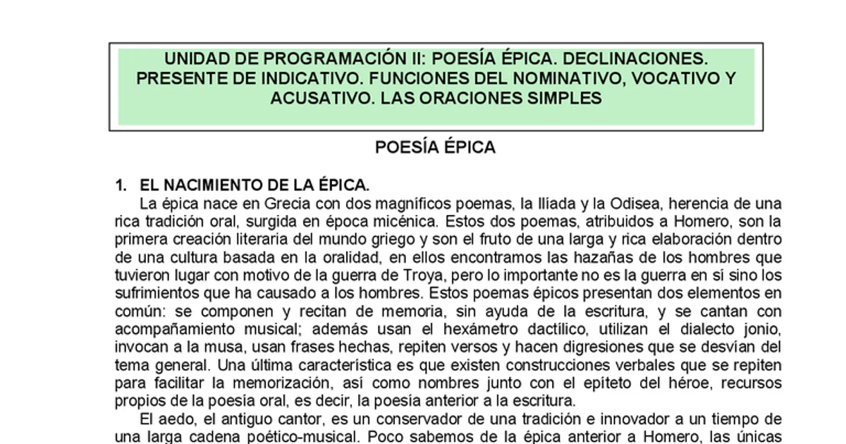 Poesía Épica, Ies Enrique Nieto | Algor Library