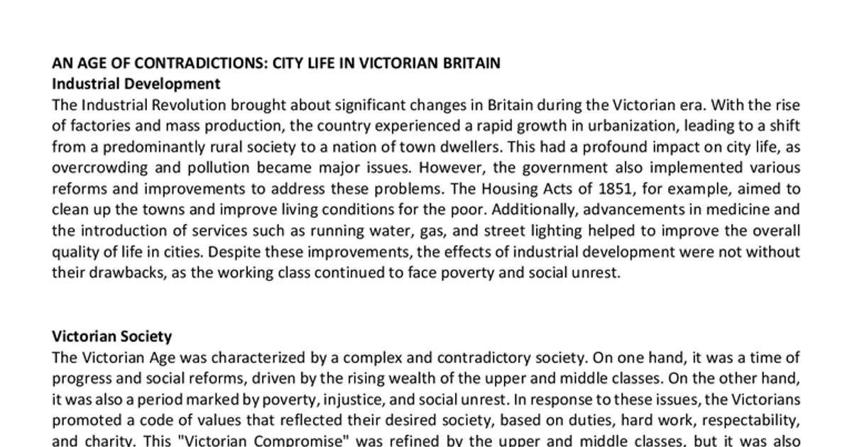 City Life in Victorian Britain | Algor Library