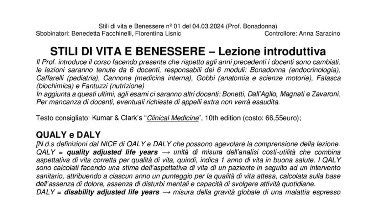 Stili di Vita e Benessere, Prof. Bonadonna | Algor Library