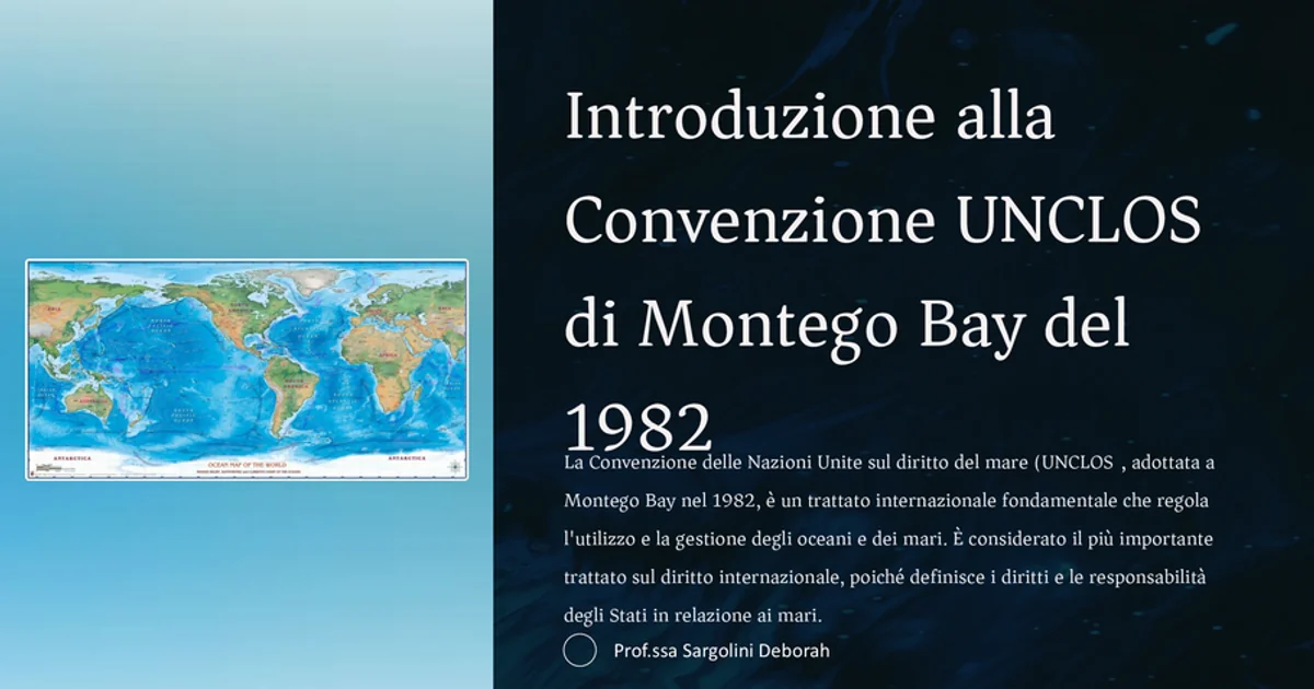 Introduzione Convenzione UNCLOS Montego Bay | Algor Library