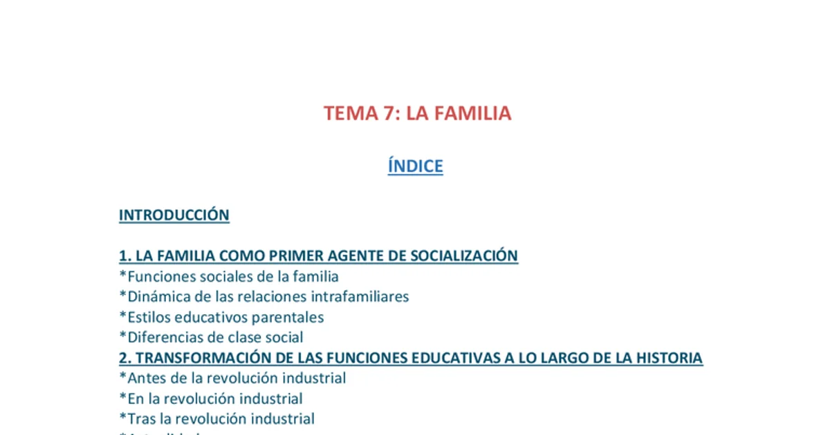 Tema 7 La Familia | Algor Library