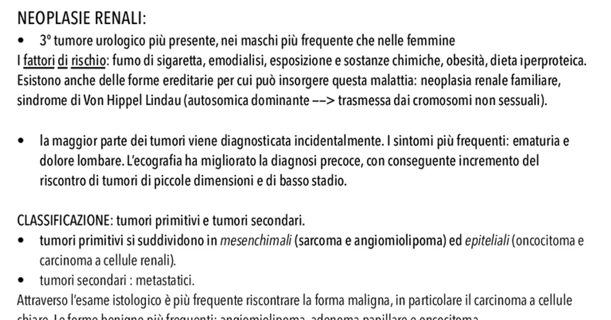 Neoplasie e Calcolosi Renale, Colica Renale | Algor Library