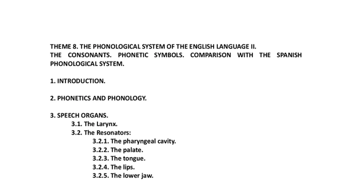 English Phonological System, Consonants | Algor Library