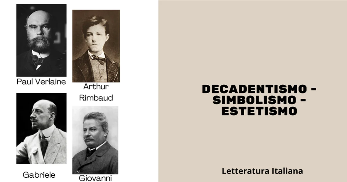 Decadentismo, Simbolismo, Estetismo | Algor Library
