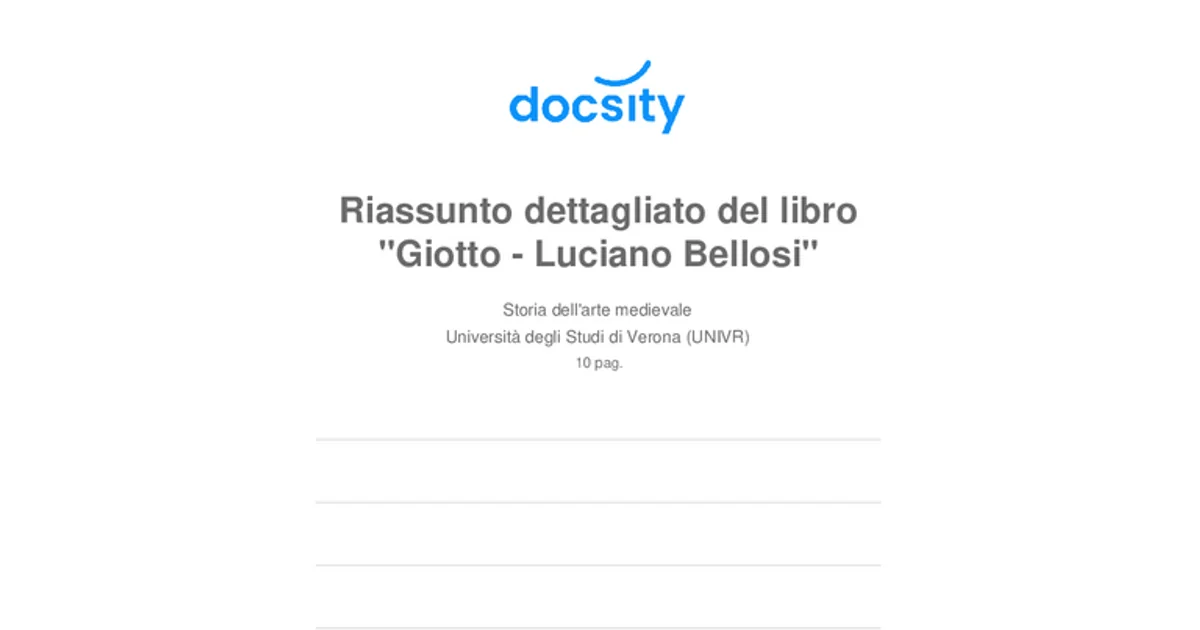 Riassunto Giotto Luciano Bellosi, Univr | Algor Library