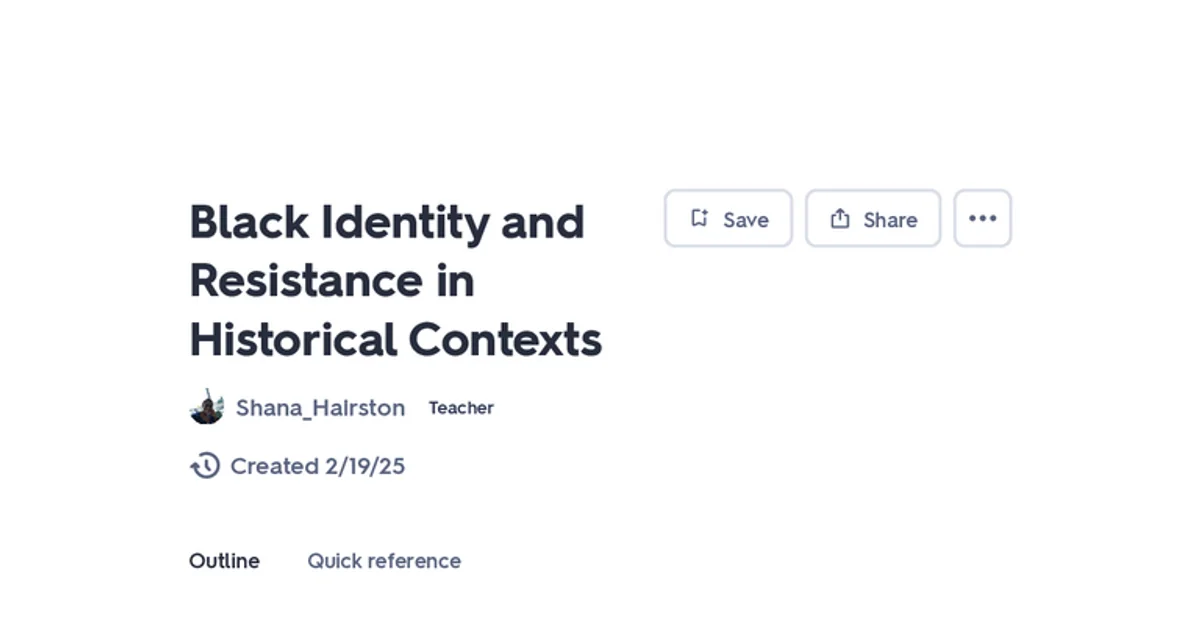 Black Identity and Resistance in Historical Contexts | Algor Library