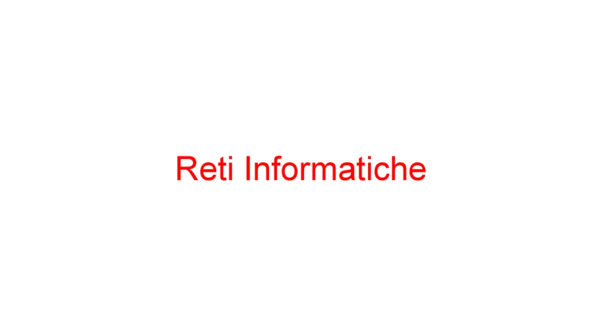 Reti Informatiche | Algor Library