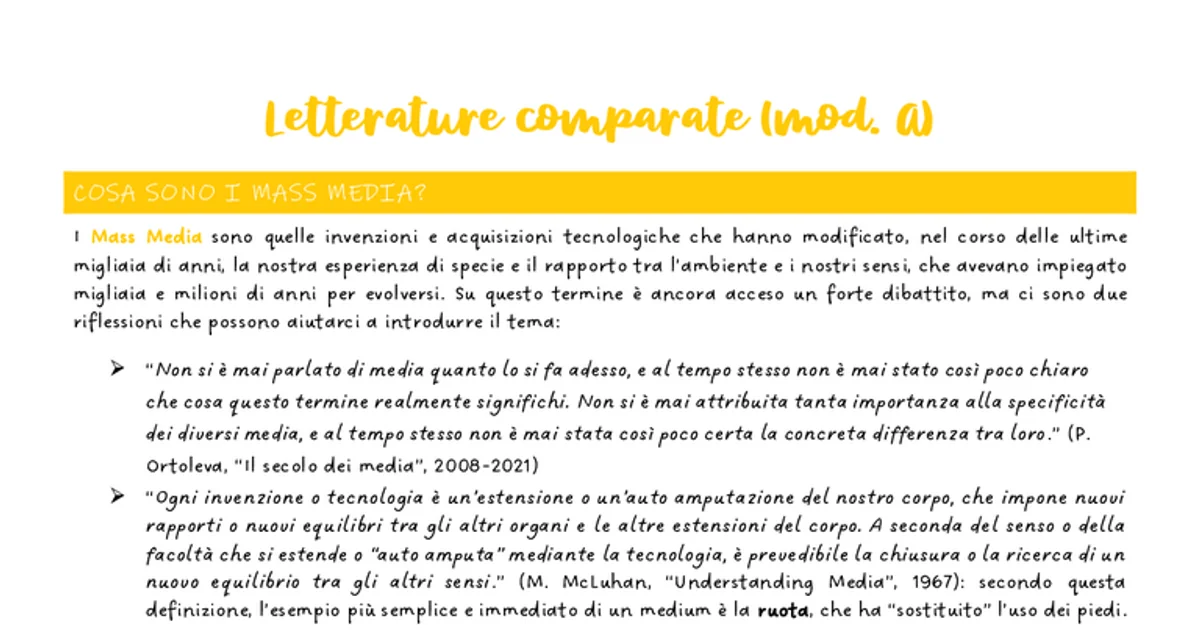 Letterature Comparate, Mass Media | Algor Library