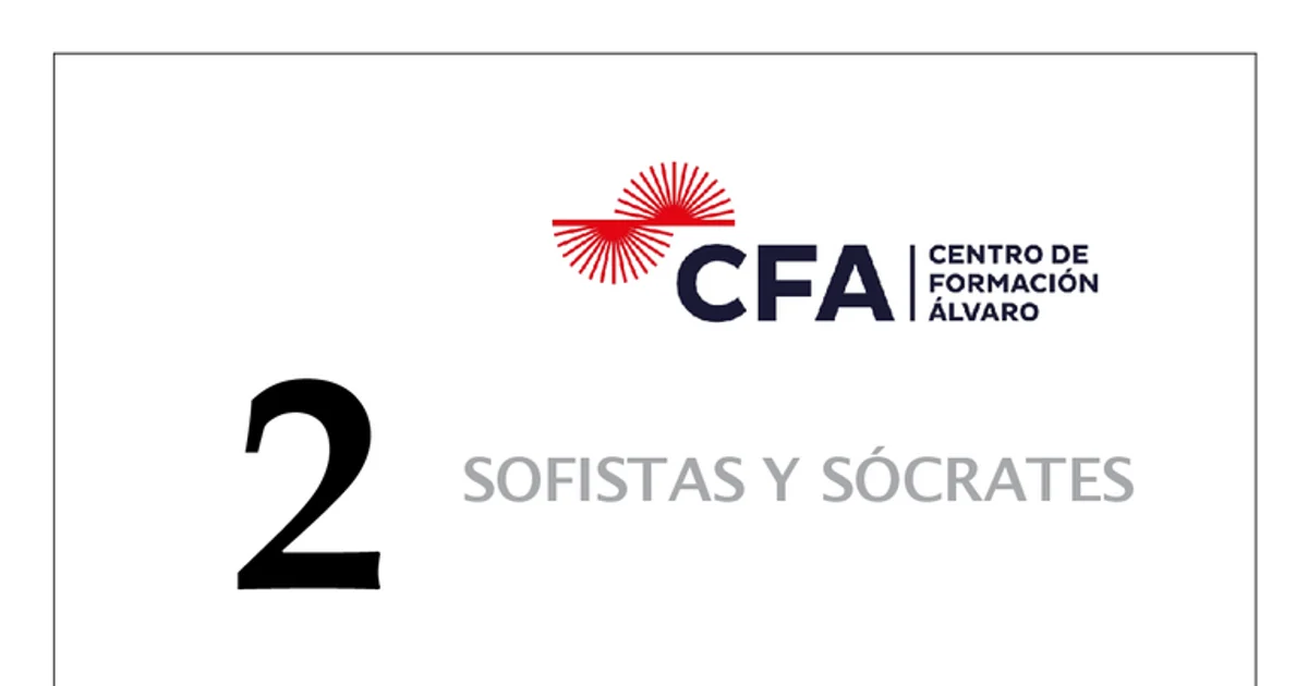 Sofistas y Sócrates, Centro de Formación Álvaro | Algor Library