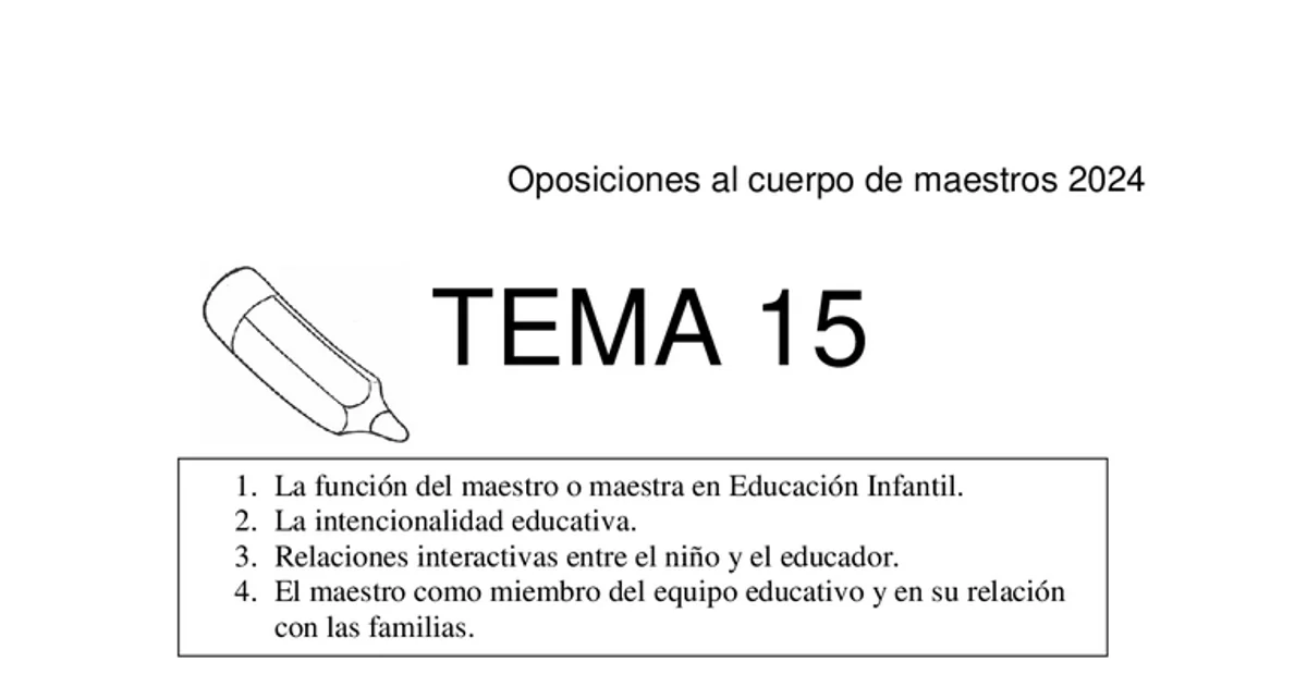 Oposiciones Maestros 2024 Tema 15 | Algor Library