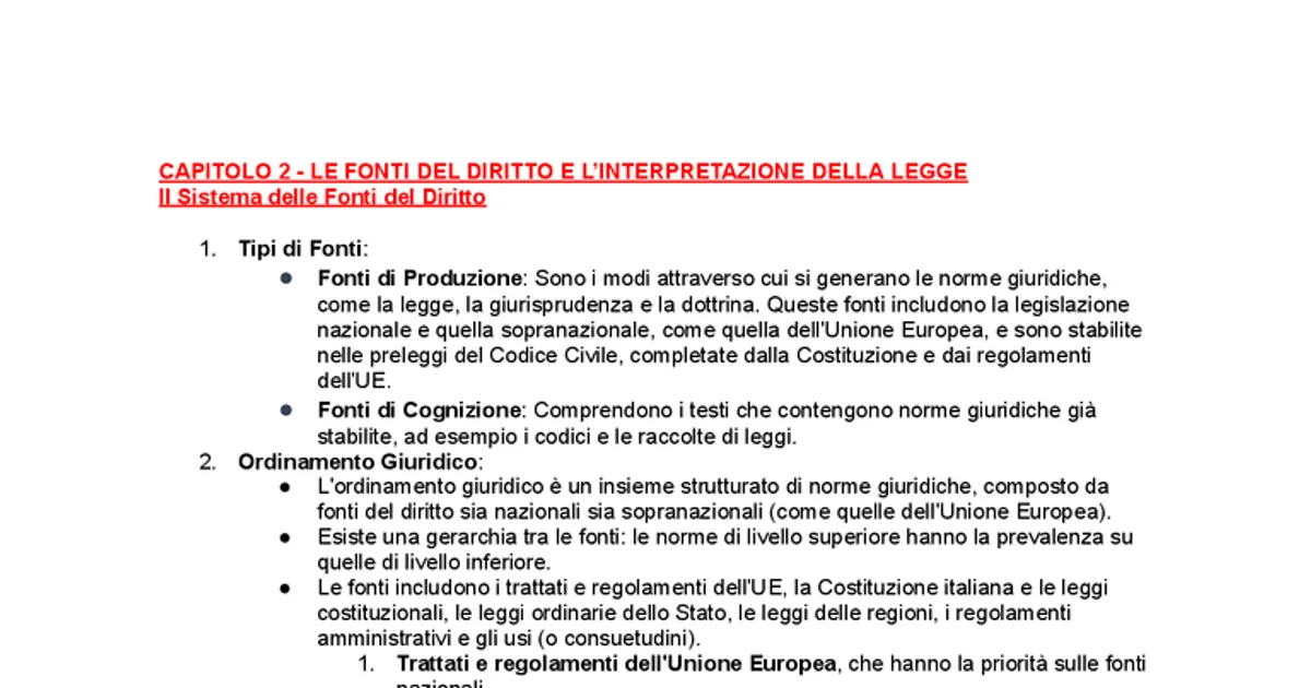 Fonti del Diritto e Interpretazione della Legge | Algor Library