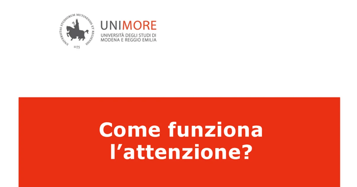 Come Funziona l'Attenzione, Unimore | Algor Library