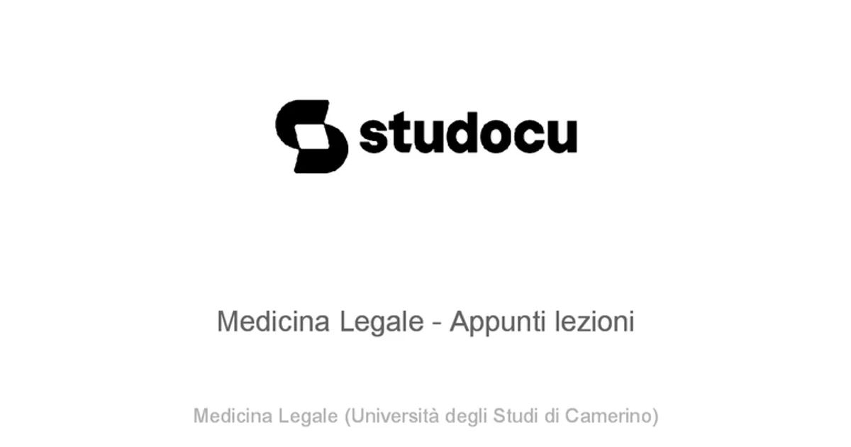 Medicina Legale, Università di Camerino | Algor Library