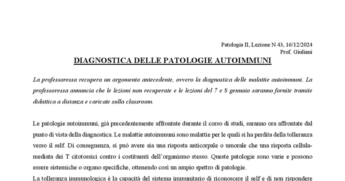 Diagnostica Patologie Autoimmuni | Algor Library