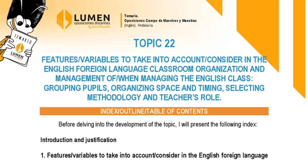 English Foreign Language Classroom Management | Algor Library