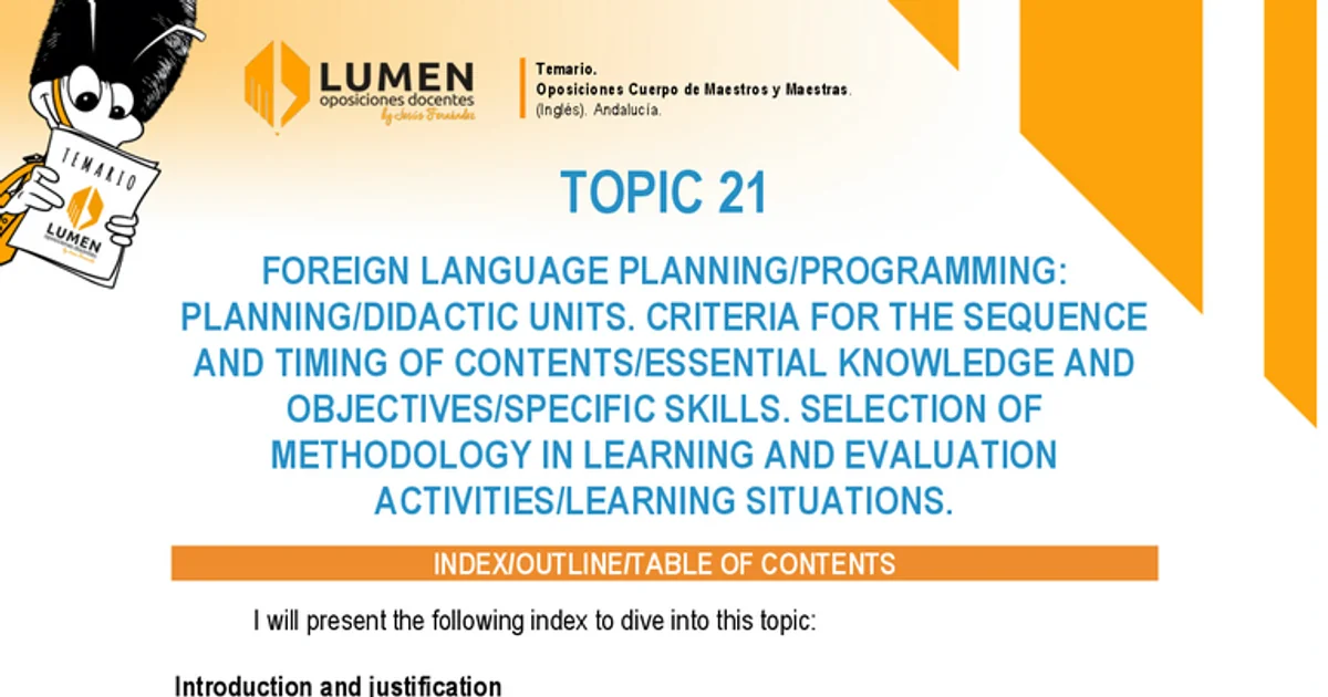 Foreign Language Planning, Lumen Oposiciones Docentes | Algor Library