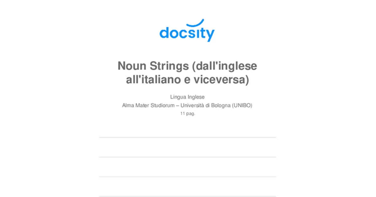 Noun Strings, Alma Mater Studiorum UNIBO | Algor Library