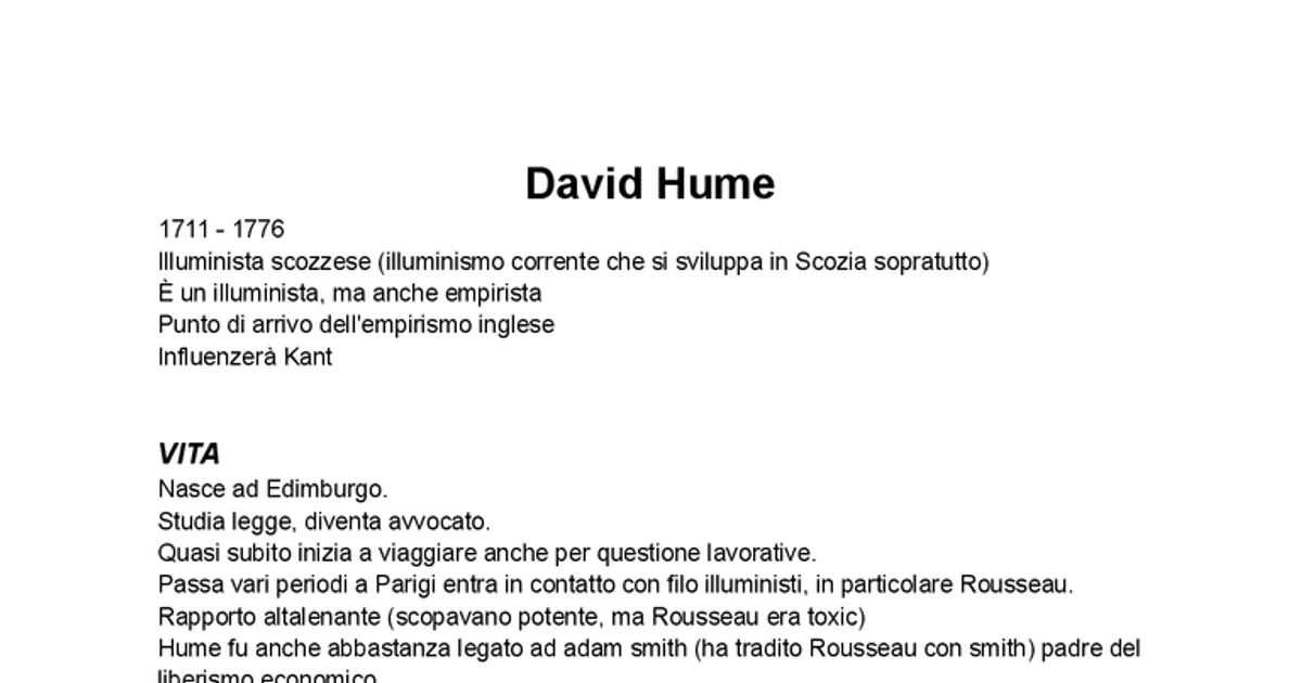 David Hume, Filosofia | Algor Library