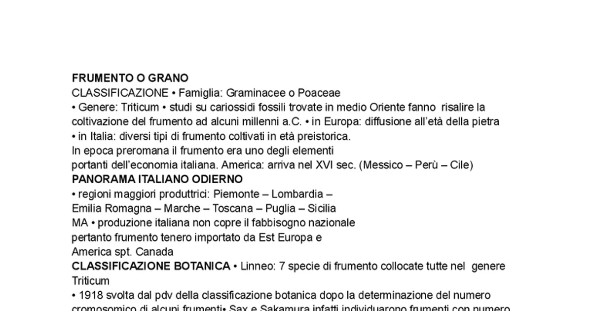 Frumento o Grano, Classificazione Botanica | Algor Library